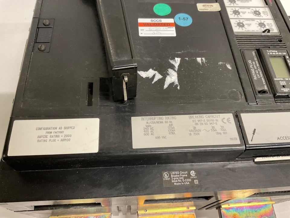 SQUARE D PXL PXF362000 3 POLE 600V 2000 AMP CIRCUIT BREAKER 2000A ...