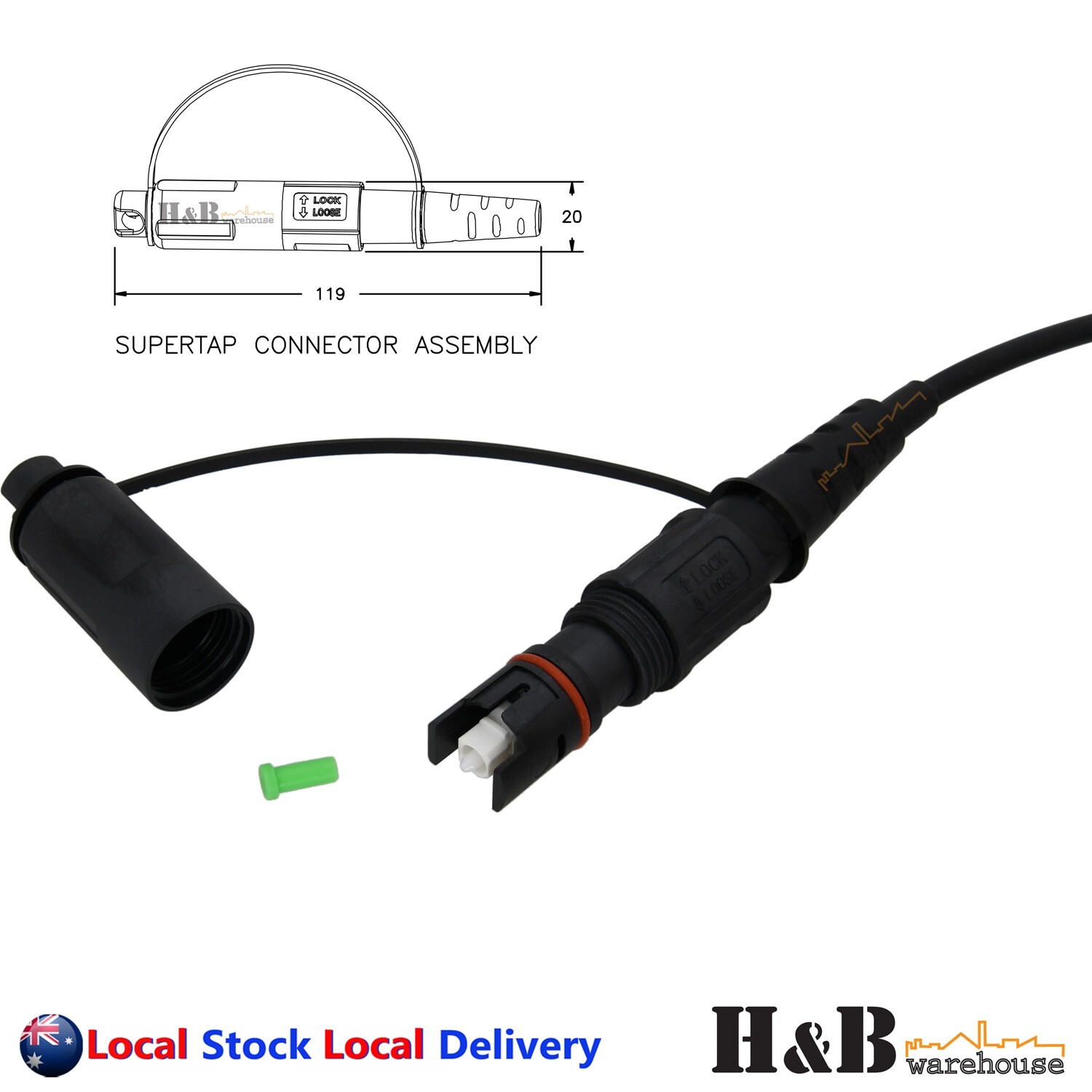 Heavy Duty 3M Fibre Optic Patchcord Lead SC / APC to OptiTap MPT & SMP ...