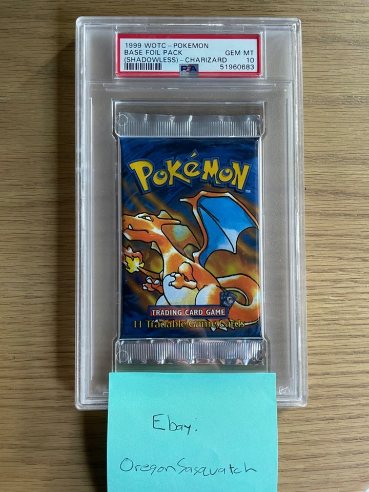 Pokémon PSA 10 Base Set Long-Crimp True Shadowless Booster Pack Set (3 ...
