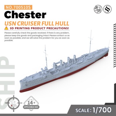 SSMODEL 510S 1/700 Military Model Kit USN Chester Cruiser Full Hull | eBay