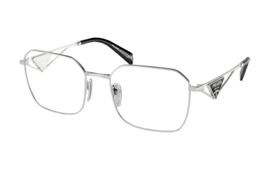 New PRADA Milano Eyeglasses VPR A51 1BC-1O1 55-19 140 Large Silver ...