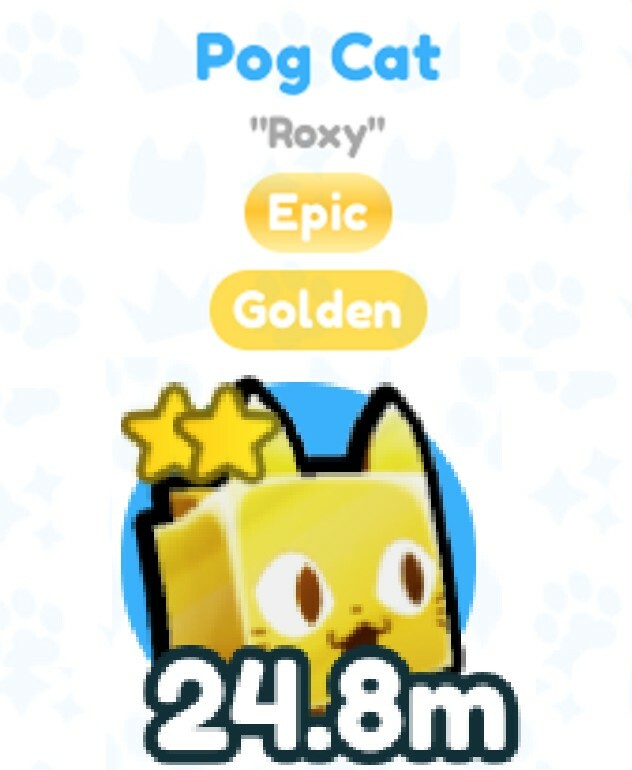 Pog Cat Golden Gold Pet Exclusive on Pet Sim Simulator X PSX Roblox ...