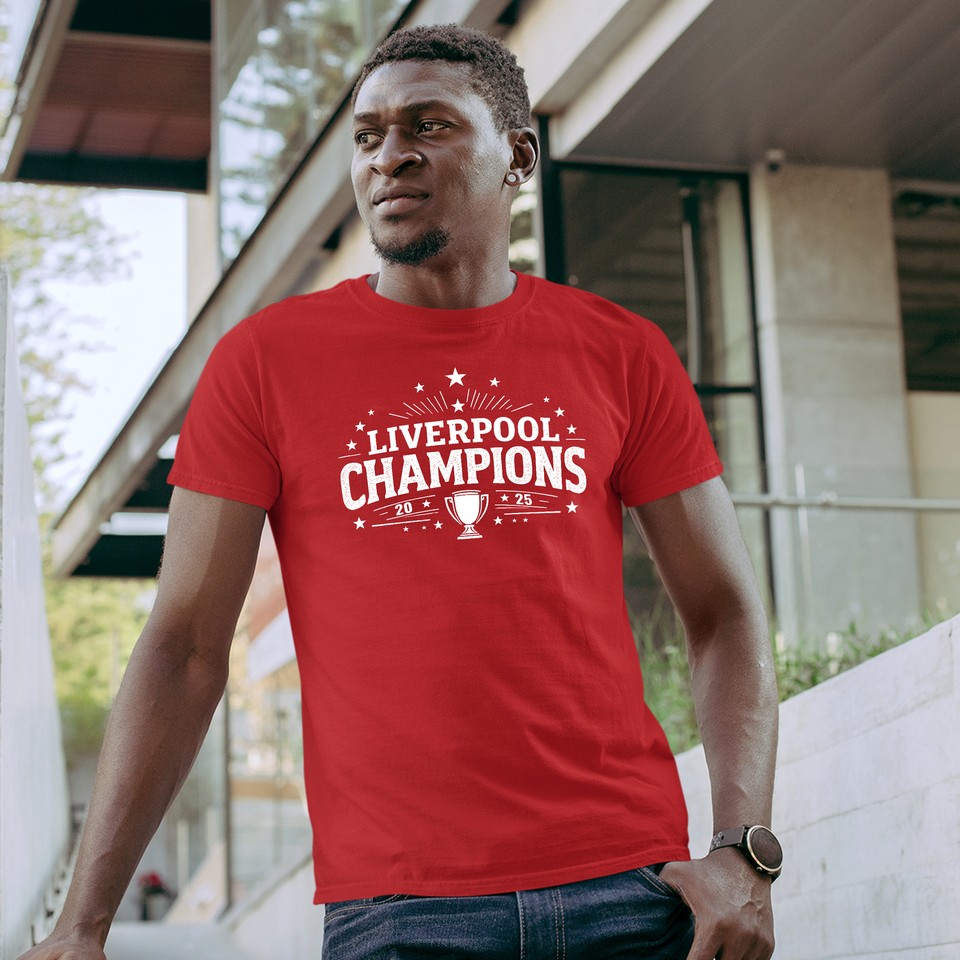 Liverpool Champions Mens T Shirt 2025 Scousers Celebration Merseyside ...