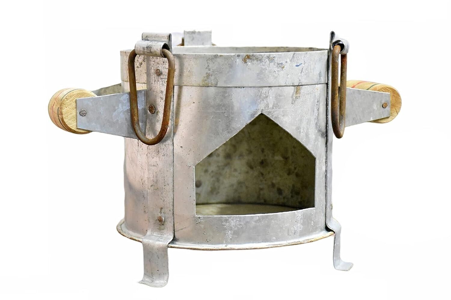 Traditional Iron Sigdi/Angeethi With Wooden Handles For Home/Kitchen ...