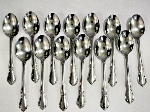 13 Oneida Oneidacraft CHATEAU Soup Spoons Stainless Deluxe Flatware ...
