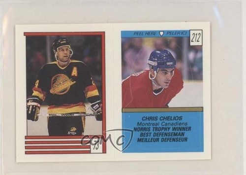 1989-90 O-Pee-Chee Album Stickers Larry Melnyk Chris Chelios #73-212 ...