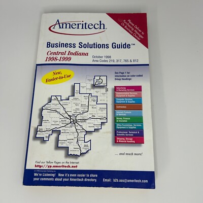 Ameritech 1998-1999 Central Indiana Business Solutions Guide Phone Book 219 317 | eBay