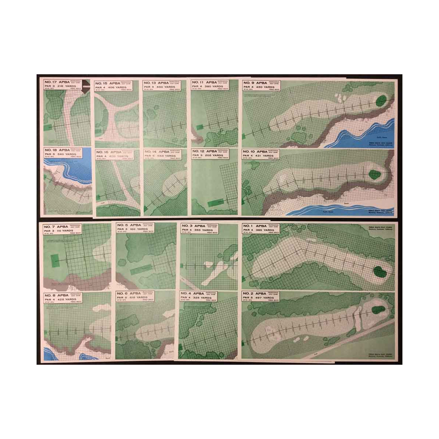 APBA Board Games APBA Golf - "Pebble Beach" Pebble Beach Course Bag EX ...