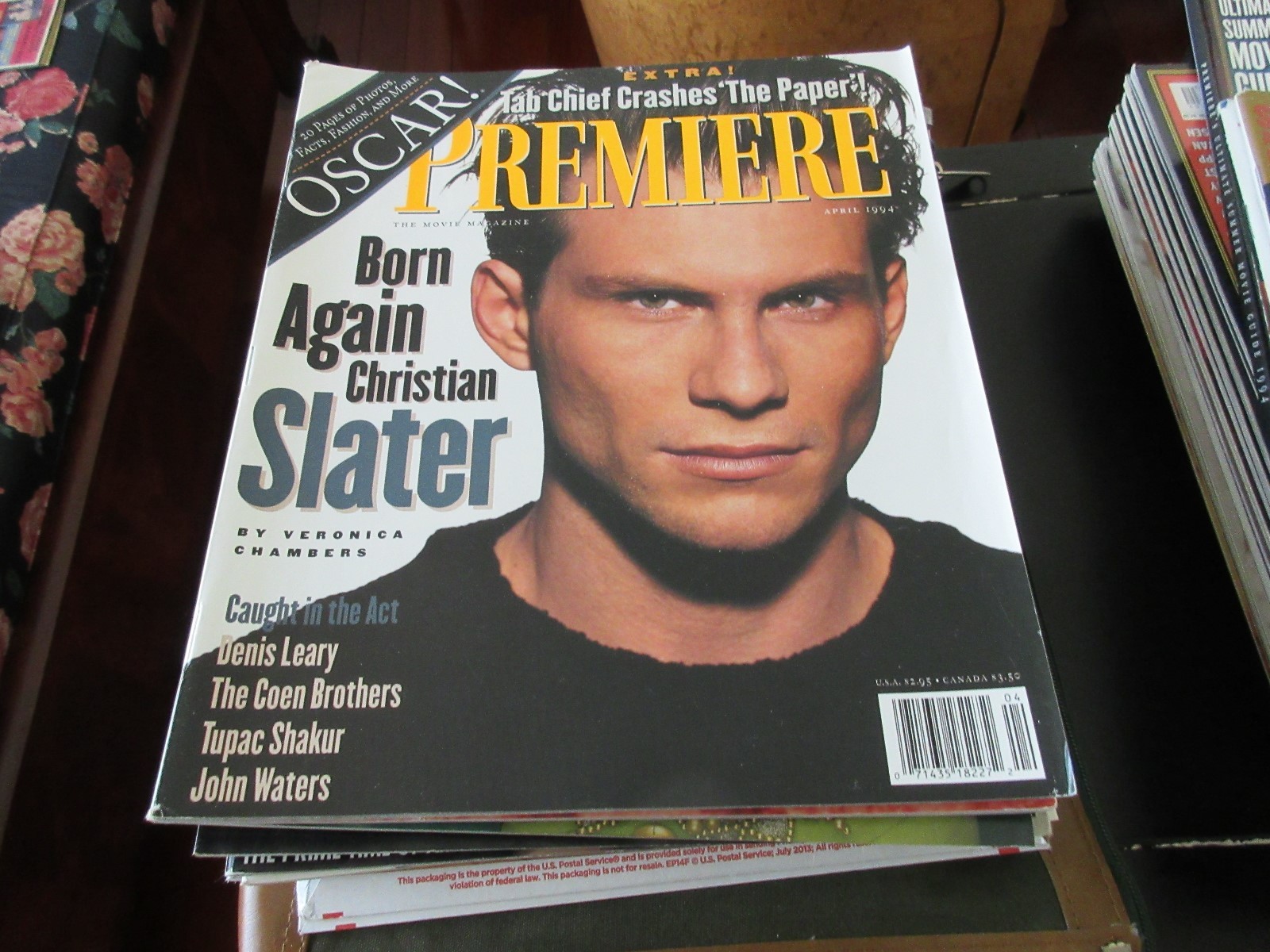 Christian Slater , Premiere Magazine , April 1994 ,Oscar ! ,Tupac ...