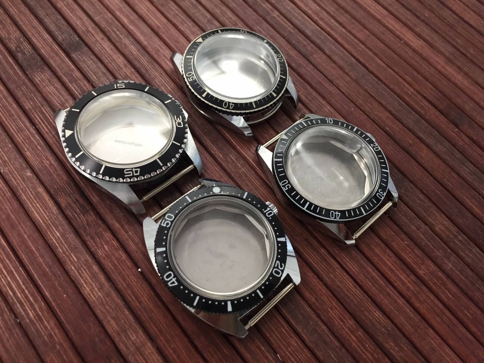 4 Swiss made watch case for mechanical movement - turnable bezel - NOS ...