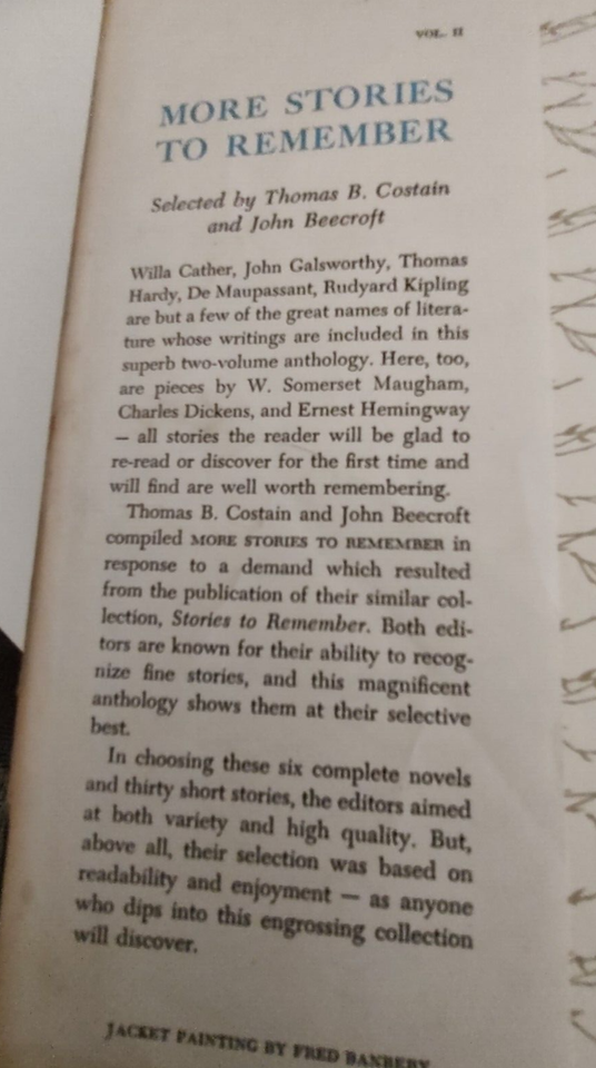 "More Stories To Remember" by Thomas B. Costain and John Beecroft | eBay