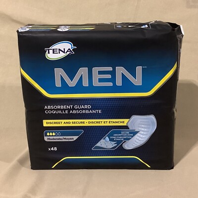 Tena Men Absorbent Guard 48 Count Moderate Discreet & Secure Protect ...