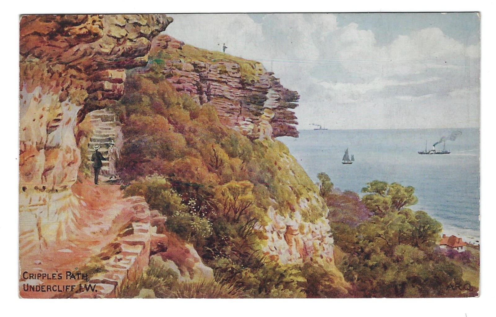 A R Quinton postcard 1088. Cripple's Path, Undercliff, IoW. unposted ...