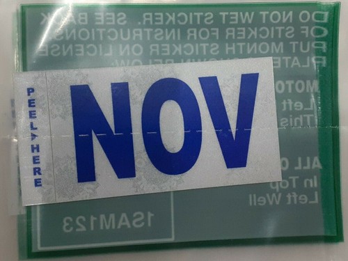 California Month Sticker (November) DMV License Plate Month Sticker ...