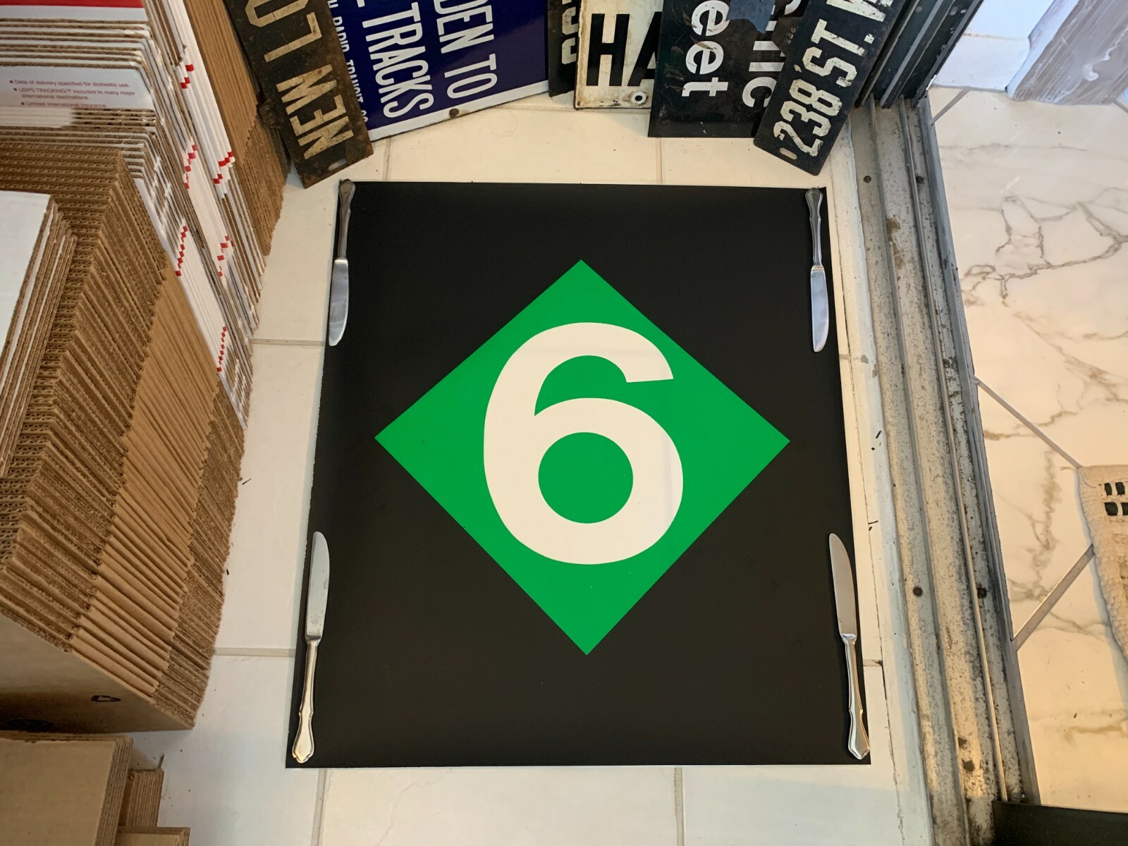 26X23 NY NYC SUBWAY ROLL SIGN MANHATTAN #6 PELHAM BAY BROOKLYN BRIDGE ...