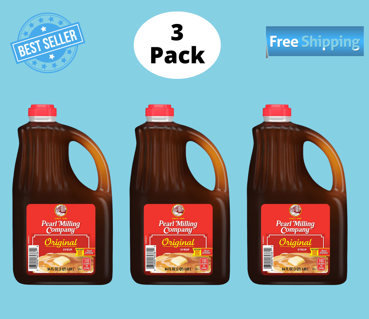 Pearl Milling Company Original Pancake Syrup, 3pk/64 oz. (No Ship To CA ...
