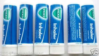 6x Vicks Inhaler for Nasal Congestion Cold Blocked Nose Fast Relief ...