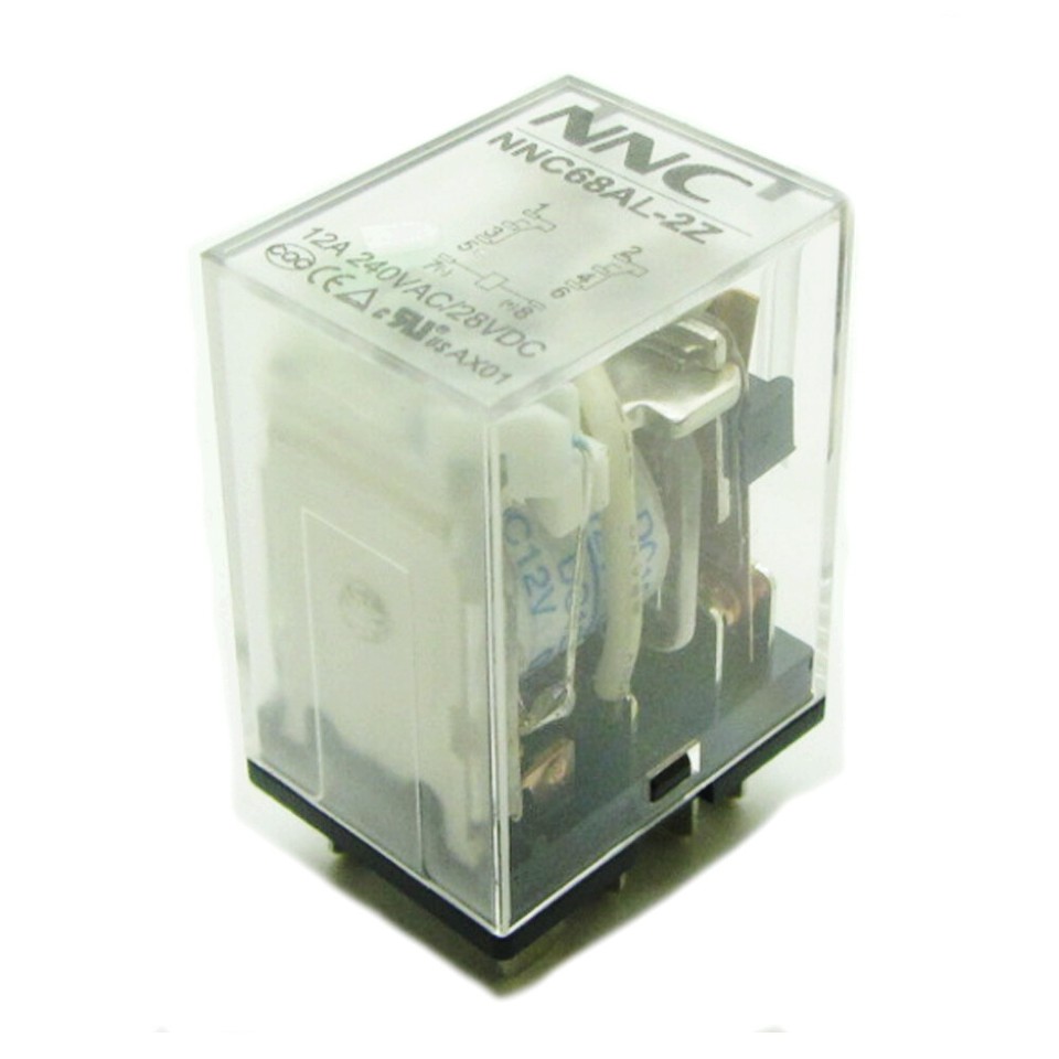 DC 12V Coil Power Relay 12A DPDT LY2NJ 8 Pin Plug in + Din Rail Socket ...