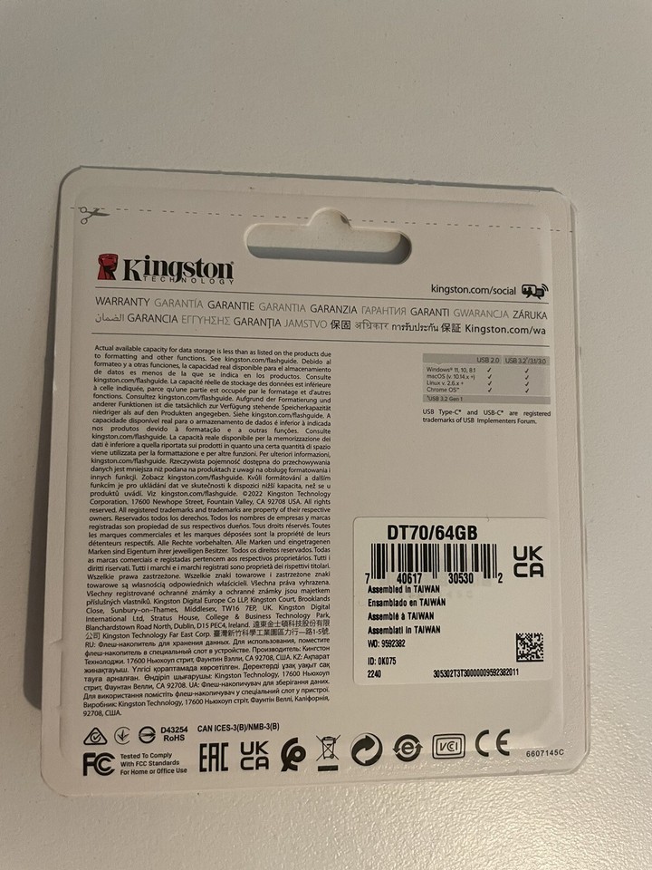 Kingston DataTraveler 70 USB-C 64GB Flash Drive - DT70/64GB ...