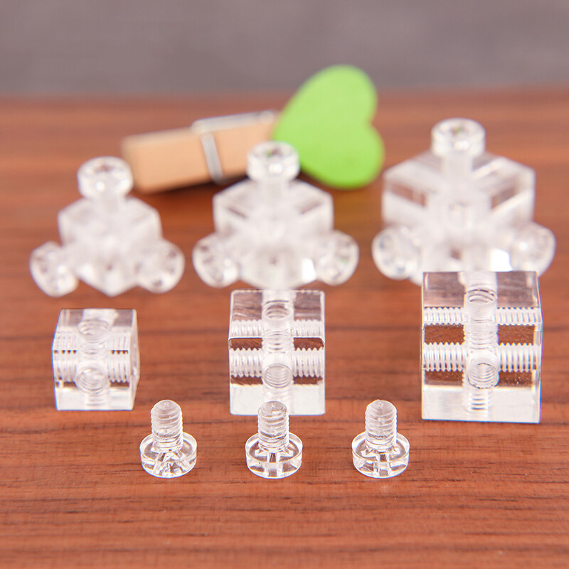 400PCS Clear Acrylic Cubes Block Right Angle Corner Braces Joint ...