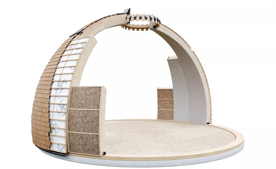 Hemp Ready Dome Home Wood Prefab House DIY Home Framing Kit 1400 SQFT ...