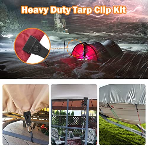 Upgrade Large Tarp Clips Heavy Duty Lock Grip PCs Heavy Duty Tarp Clip ...