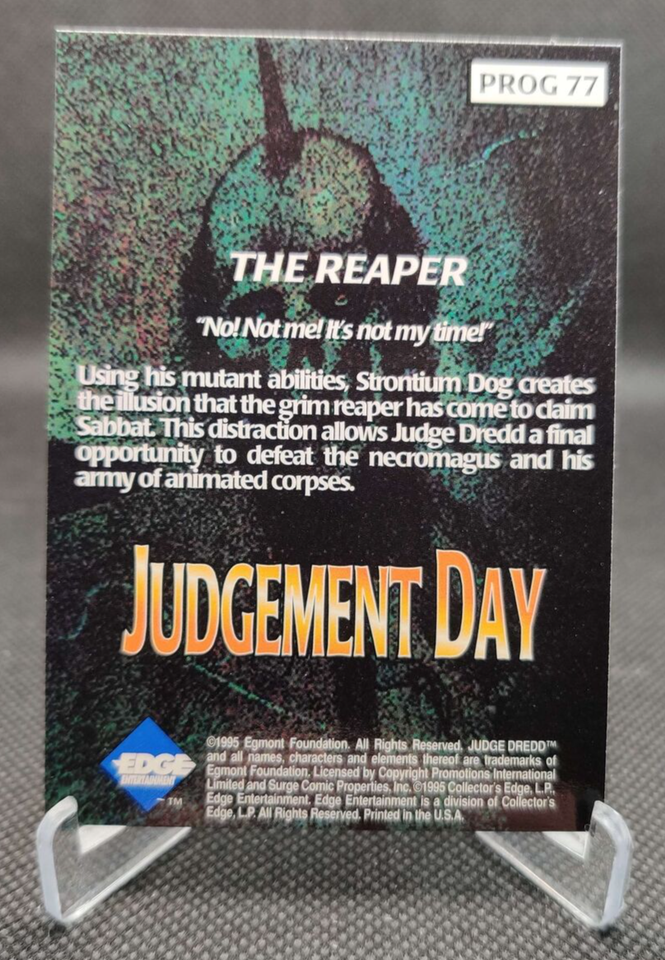 1995 Collectors Edge Judge Dredd The Epics #77 The Reaper trading card ...