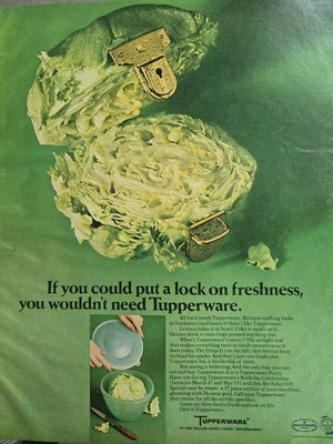 1967 Tupperware green plastic lettuce keeper lock on freshness vintage ...