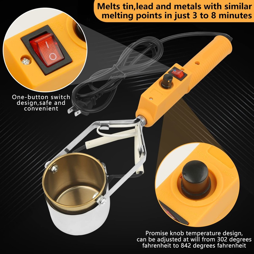 Lead Melting Pot, Lead Melting Pot for Fishing & Bullets Molds Kit ...