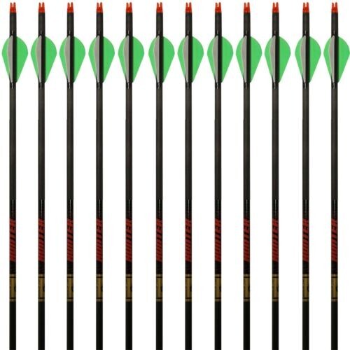 Gold Tip Arrows Hunter Black 400 1 Dozen 2″ Raptor Vanes #87661 ...