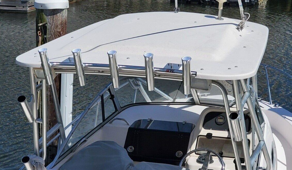 5 Pole Fishing Rod Holder Rocket Launcher Hardtop Mount | eBay