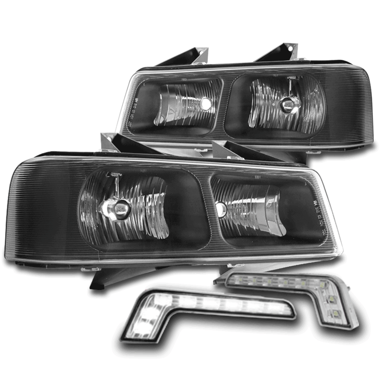 FOR 03-19 CHEVY EXPRESS/GMC SAVANA BLACK REPLACEMENT HEADLIGHTS W ...