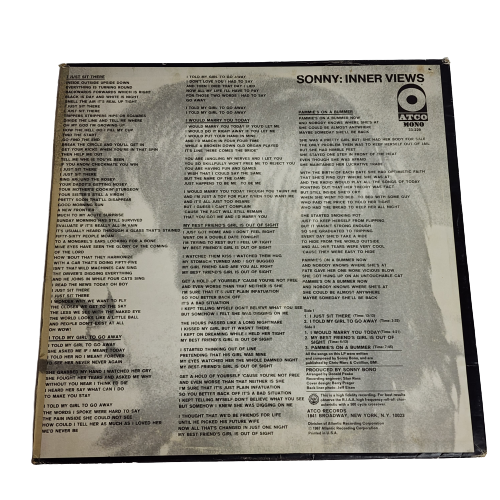 Sonny Bono Inner Views Original 1967 Atco Stereo LP Record Album SD 33-229 | eBay