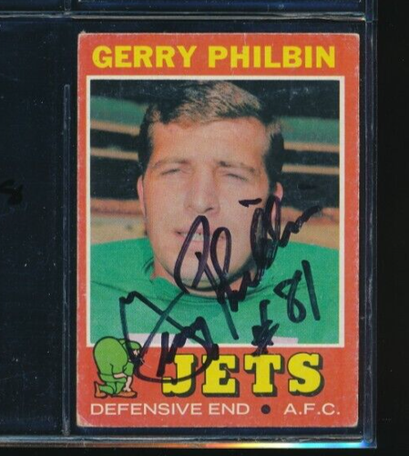 1971 Topps #98 Gerry Philbin New York Jets Signed Autograph (Z86) SWSW6 ...
