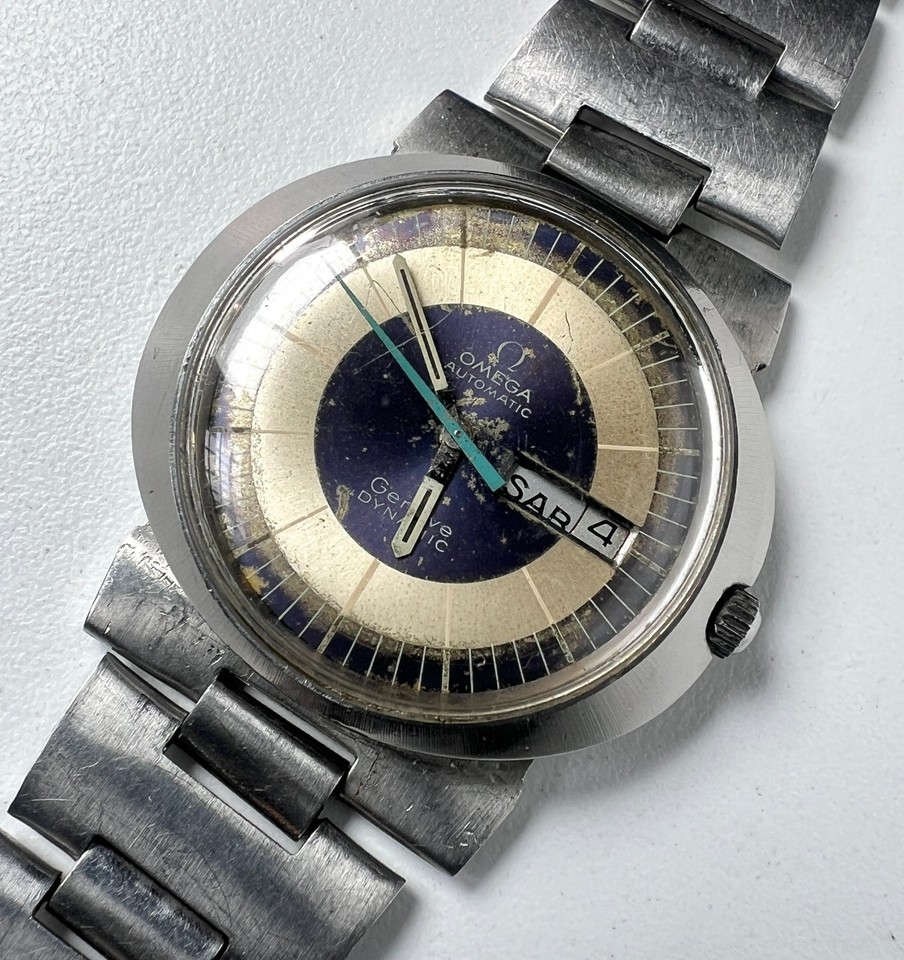 OMEGA Geneve Dynamic Automatic Watch Vintage Mens Blue Dial To ...
