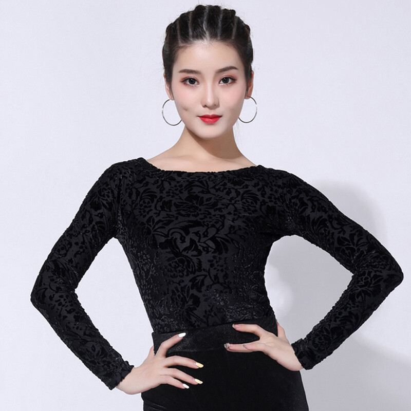 NEW Women Top for Latin salsa cha cha tango Ballroom Dance#G357 Wine ...