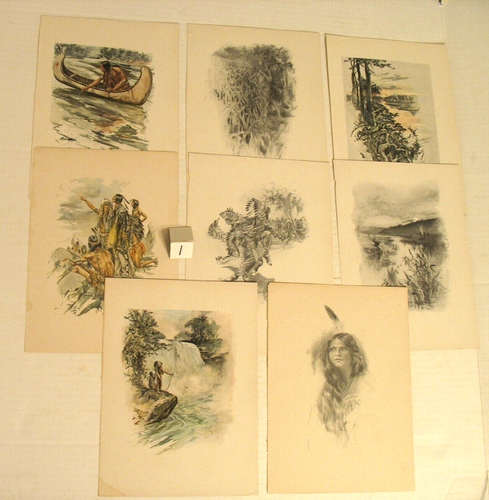 8 VINTAGE HARRISON FISHER NATIVE AMERICAN UNFRAMED PRINTS | eBay