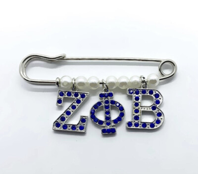 ZPB, Zeta Phi Beta, Letters, Pin with Pearls with Keepsake Pouch | eBay