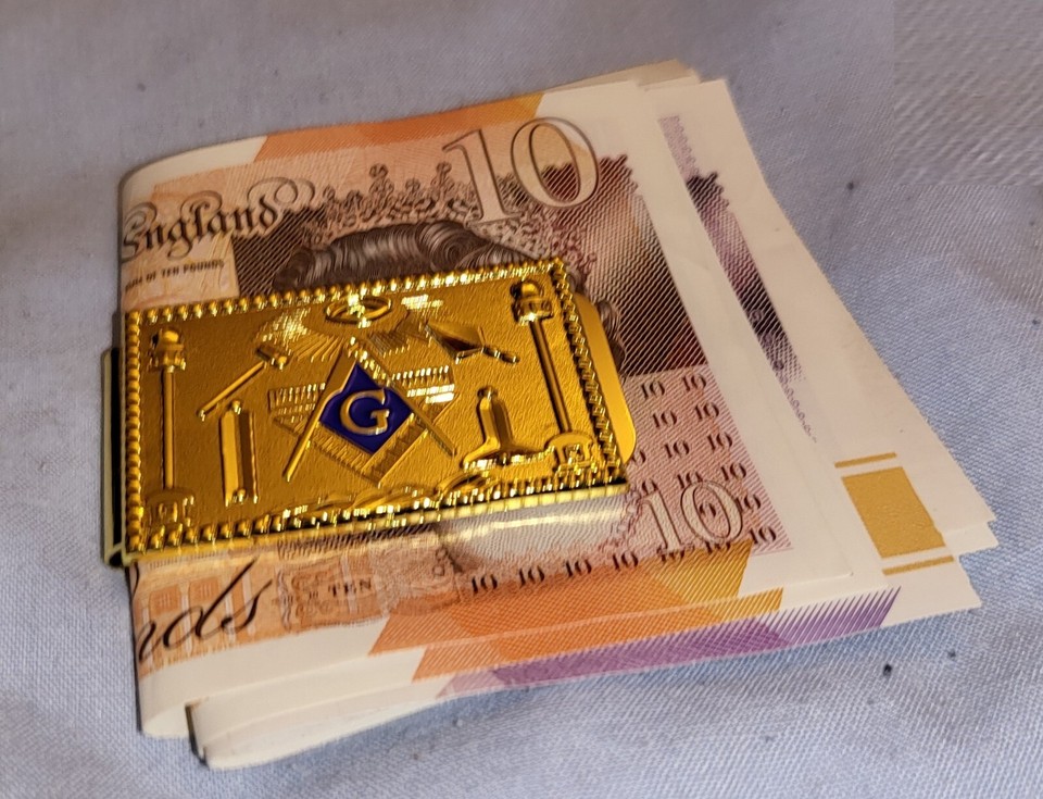 Masonic Gold Money Clip Free Mason Old Lodge Cash Coin Minimalist ...