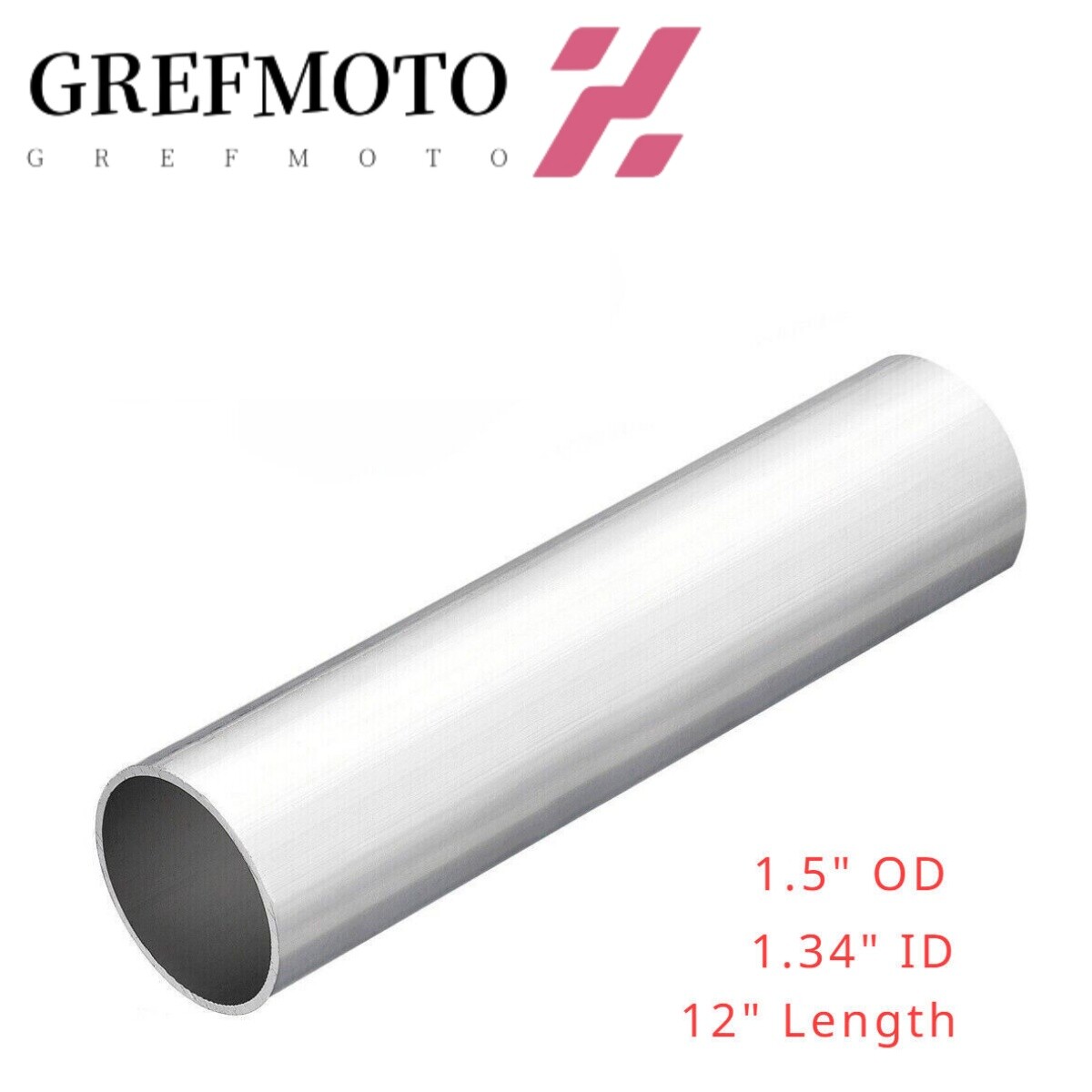 1.5" Aluminum Round Tube Seamless Straight Pipe 1.5" OD X 1.34" ID X 12 ...