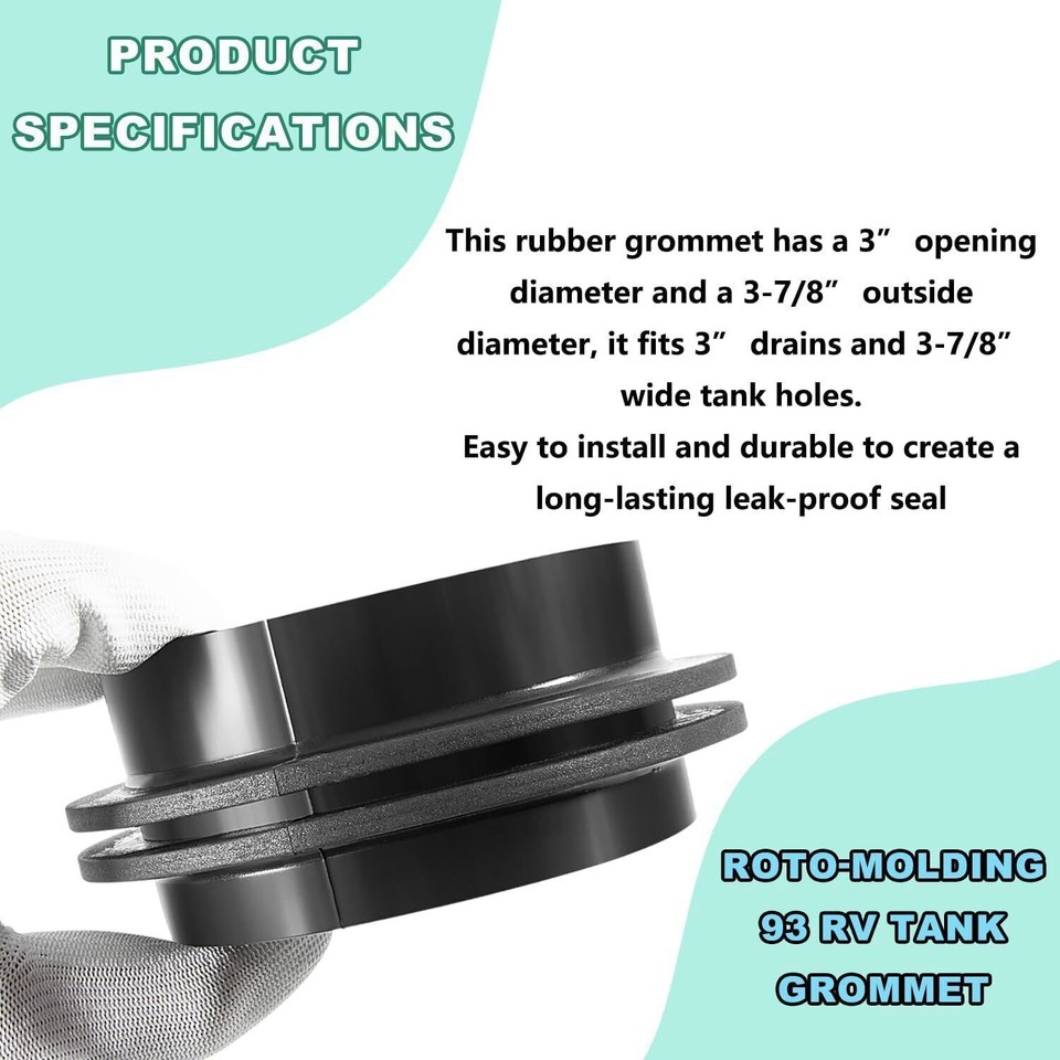Custom Roto-Molding 93 RV Tank Grommet 3" RV Black Gray Water Holding ...