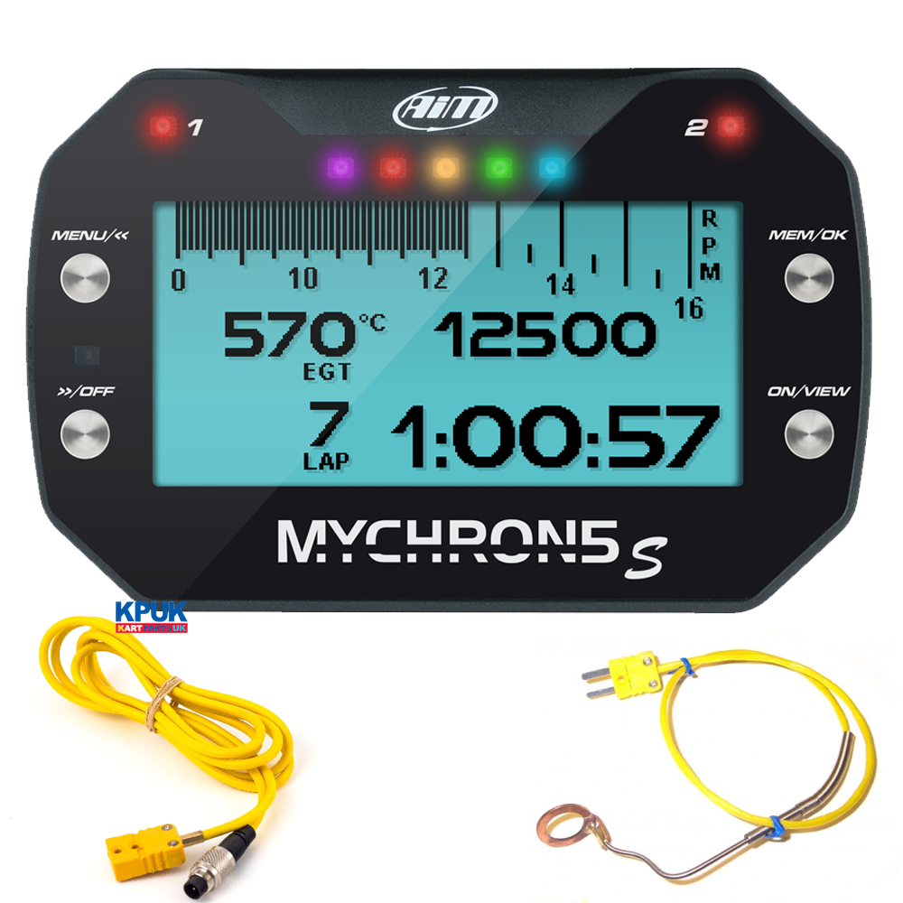 Kart AIM Mychron 5s GPS Datalogger Unit Under Spark Temp Sensor RPM ...