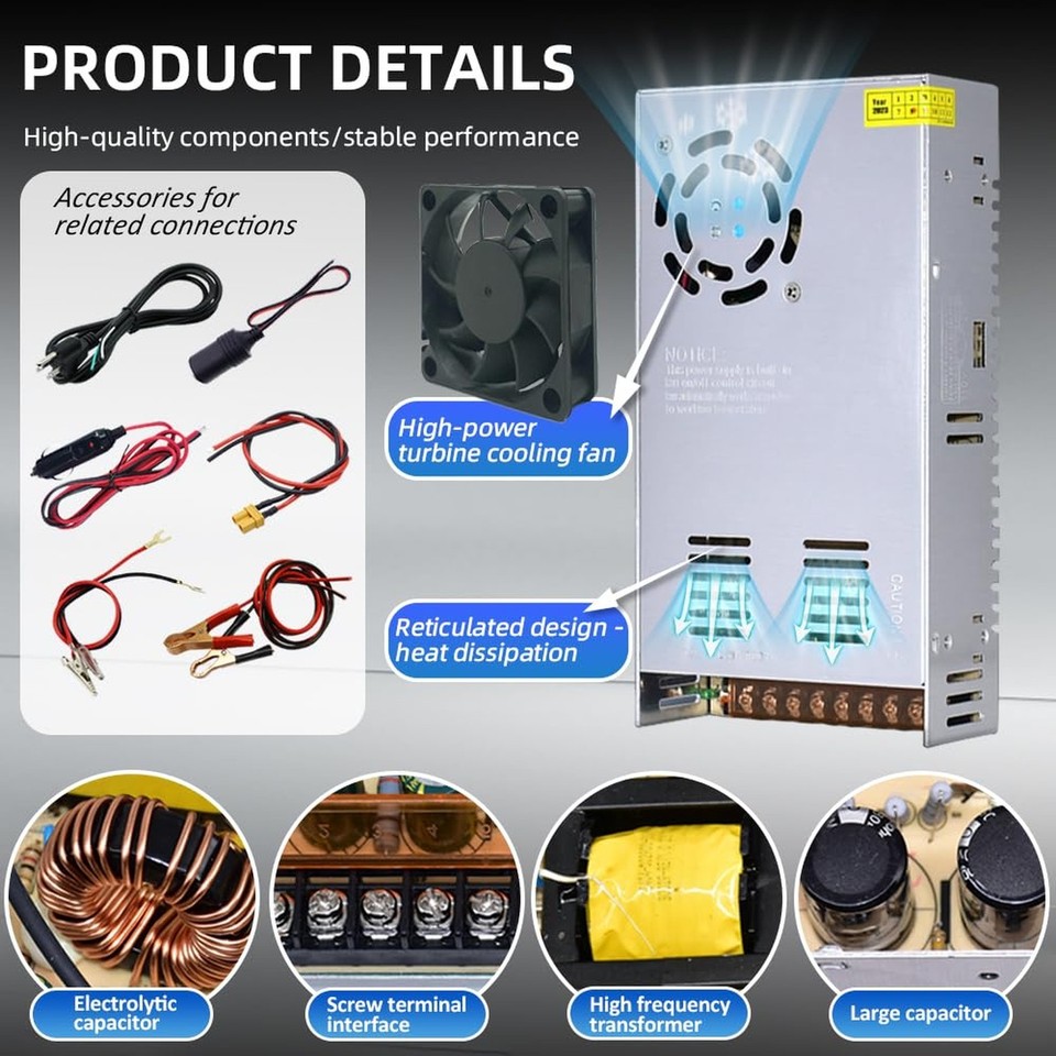 Ac to Dc Converter 110v to 12v, Switching Power Converter with A 12V ...