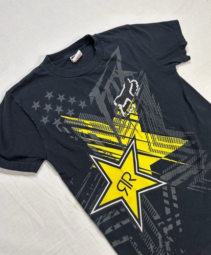 Vintage Mens Y2K Rockstar Energy Fox Racing T Shirt Size S Motorcycle ...
