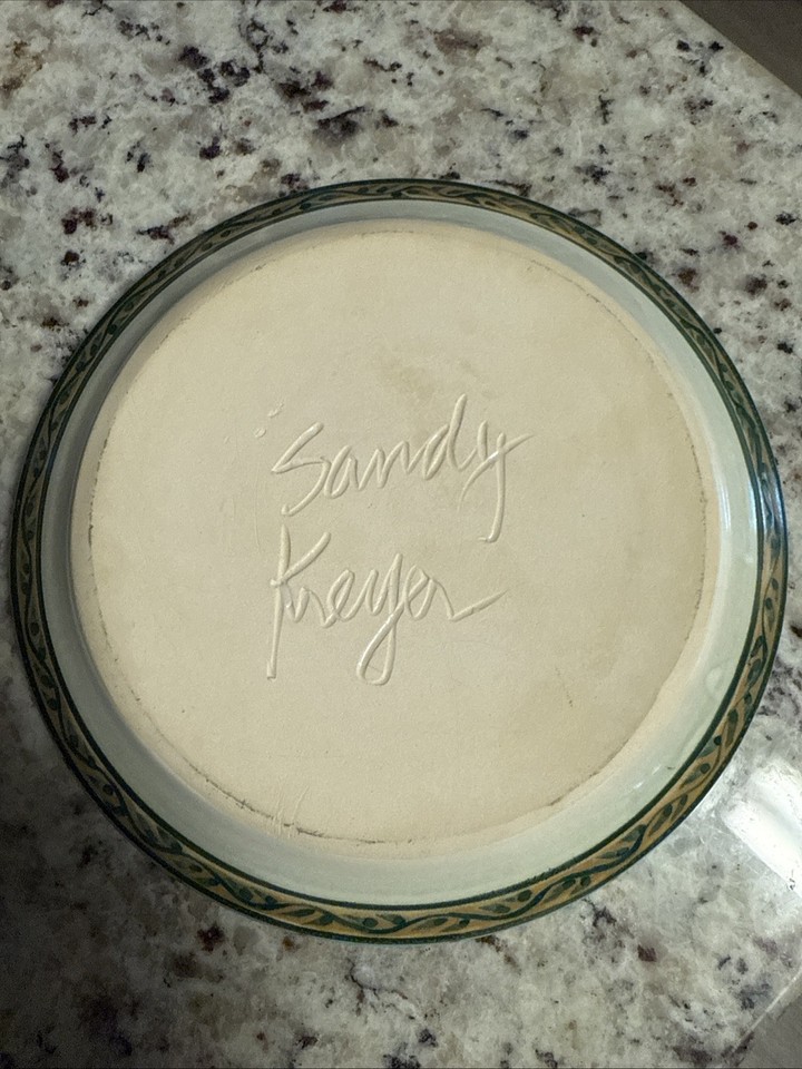 SANDY KREYER Artist Hand Thrown, Hand Painted Ceramic Salad Plate ...