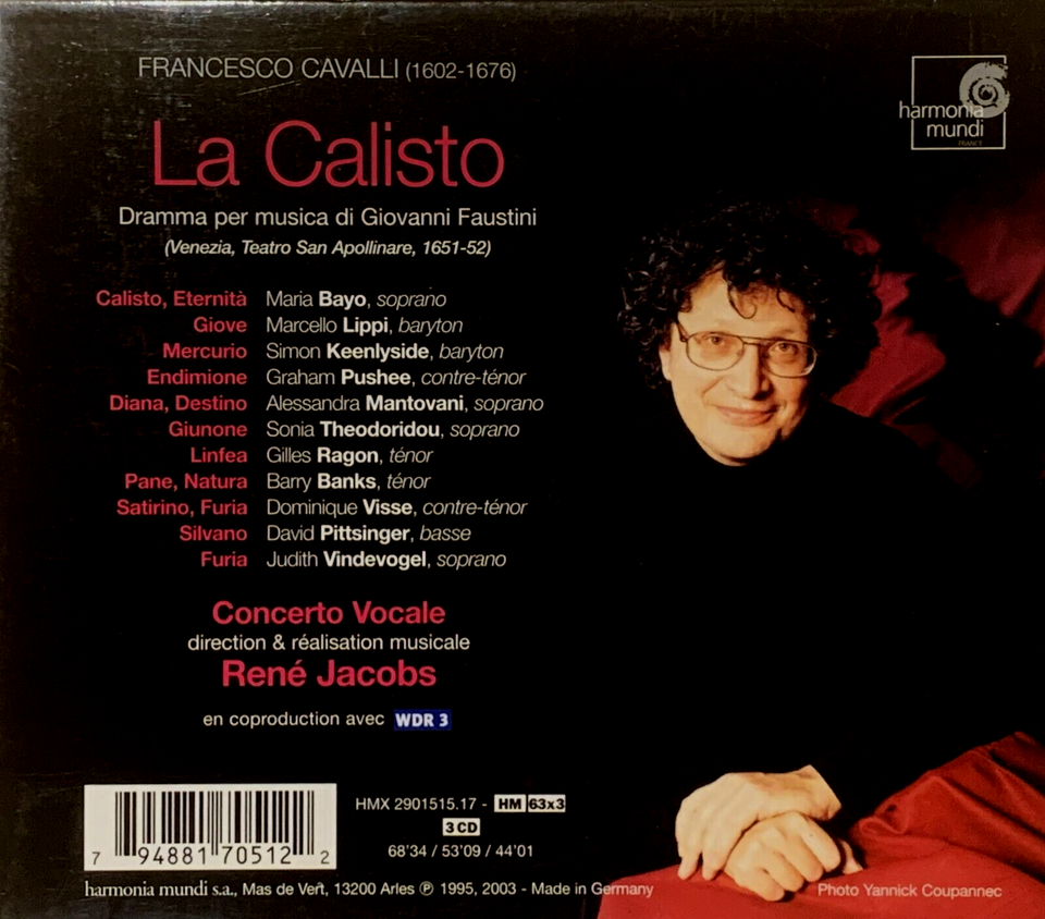 Cavalli La Calisto MARIA BAYO RENE JACOBS Harmonia Mundi 3CD Box MINT ...