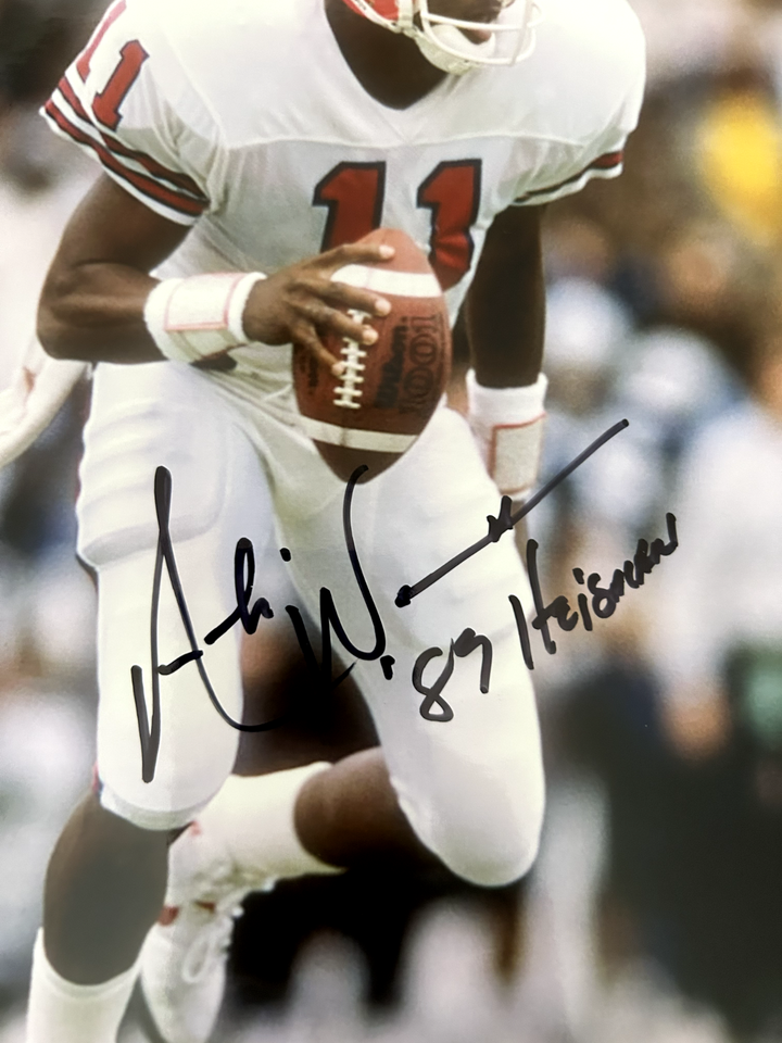 ANDRE WARE SIGNED 8x10 PHOTO HOUSTON COUGARS GLOSSY HEISMAN 1990 QB NFL ...