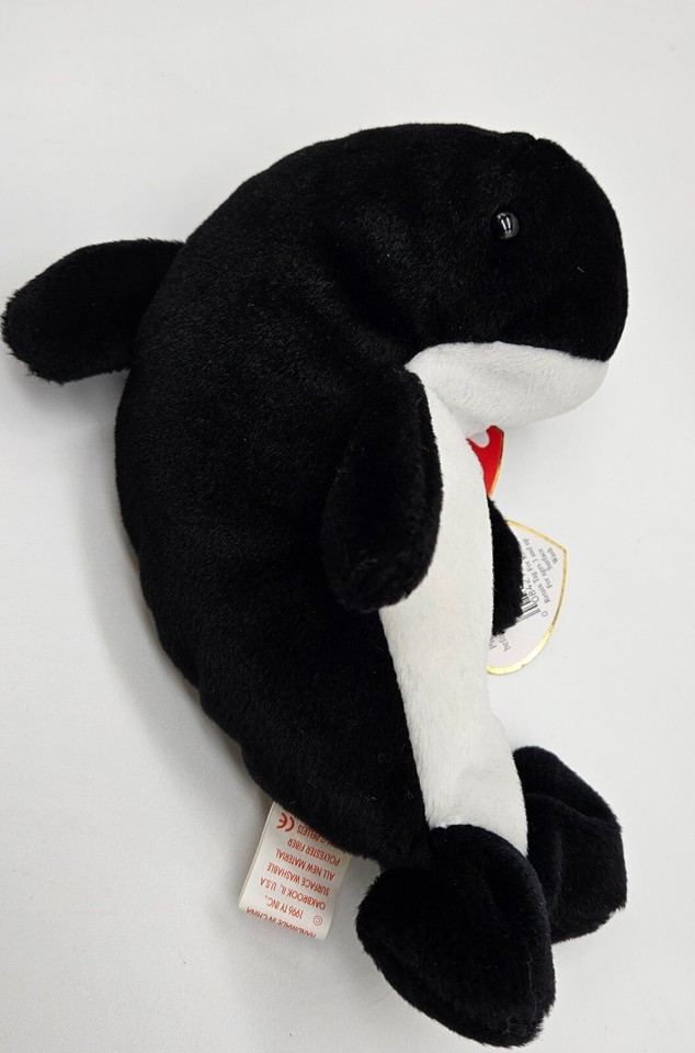 Ty Beanie Baby - WAVES the Orca Whale with ECHO Tags (ERROR/ODDITY ...