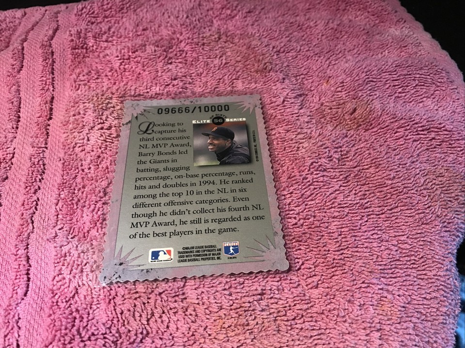 Baseball Card 1994 Donruss ELITE SERIES BARRY BONDS number 09666/10000 ...