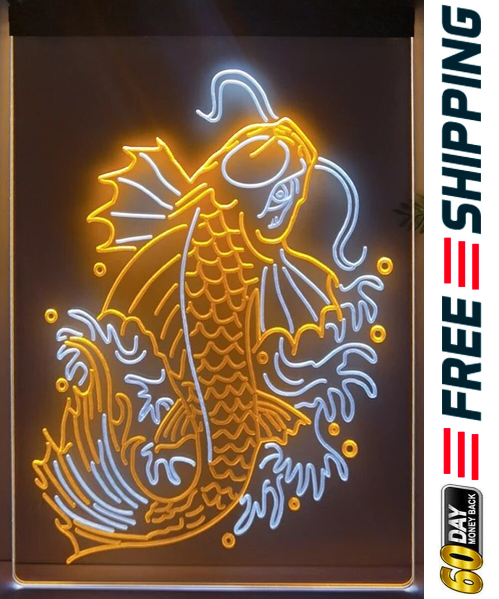 Koi Fish LED Neon Light Sign Beer Home Bar Restaurant Room Wall Art ...